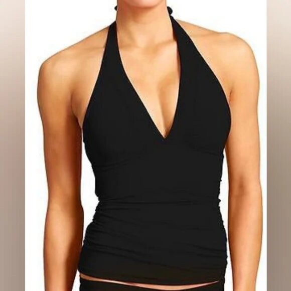 Athleta Swim Athleta Black Shirrendipity Halter Swim Top Tankini V